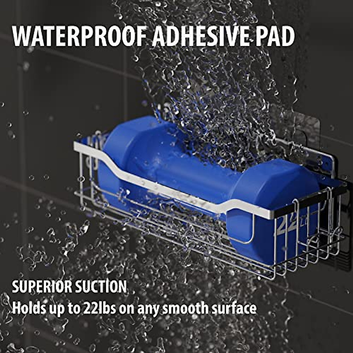 Temste Shower Caddy, Rustproof Shower Organizer with Phone Holder, Stainless Steel Shower Shelf for Inside Shower with Adhesive Hooks, Bathroom Organizer Shower Storage - 2 Pack