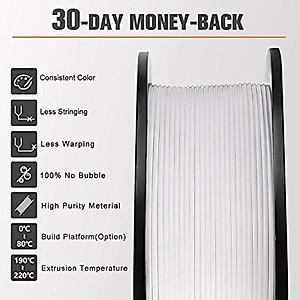 SUNLU PLA 3D Printer Filament, PLA Filament 1.75 mm Dimensional Accuracy +/- 0.02 mm, 1 KG Spool, PLA White+Purple