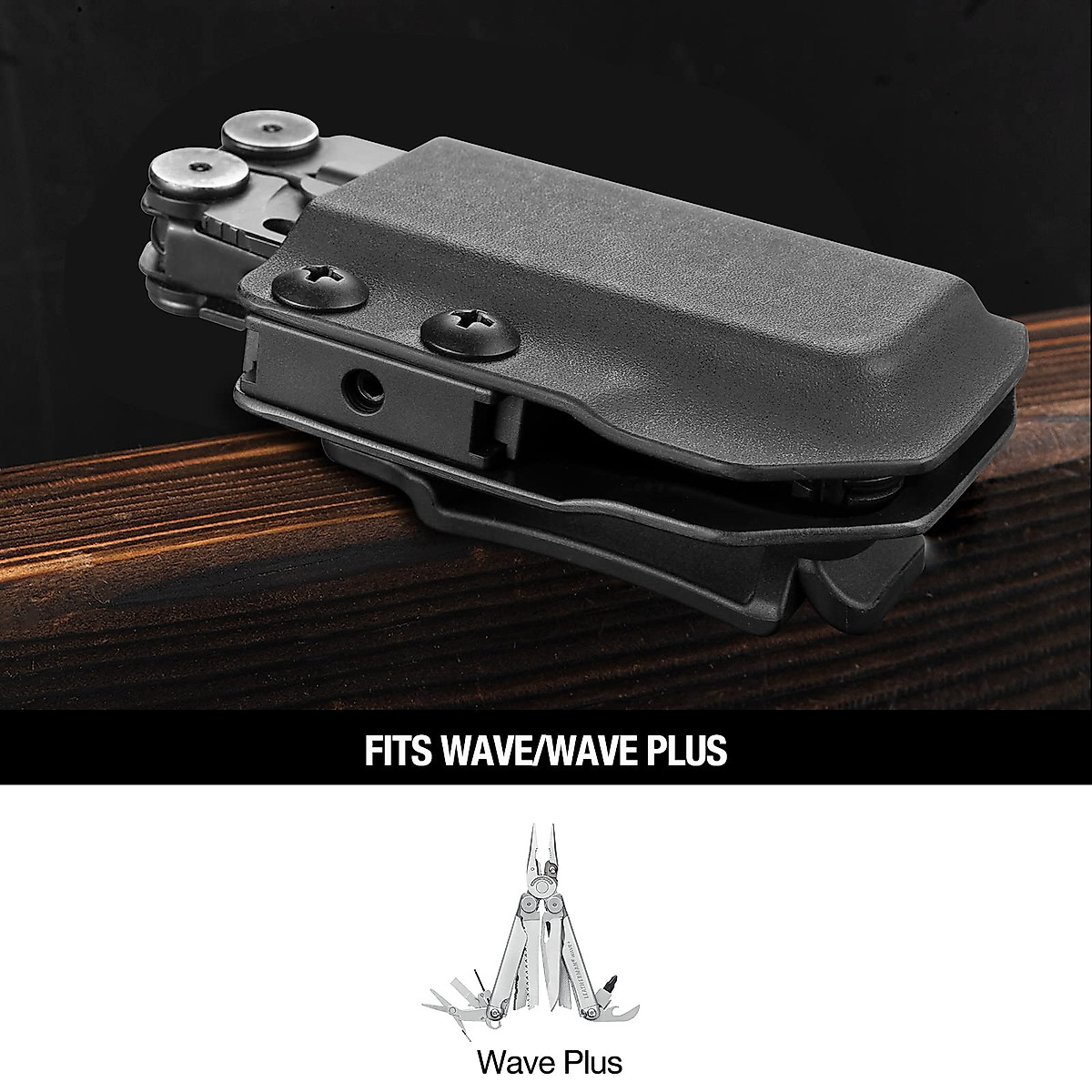 Kydex Multitool Sheath for Leatherman Wave & Plus, Fits Wave Plus, Multi-Tool Not Included (Black)