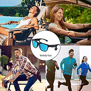 EKEN Bone Conduction Sunglasses - Bluetooth Headphones Smart Audio Glasses Wireless Open Ear with Microphone Answer Phone call for Fishing Golf Hiking G1