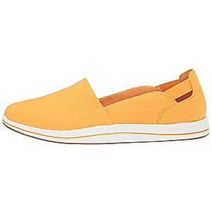 Clarks Women's Breeze Step Loafer, Yellow Canvas, 8 Wide