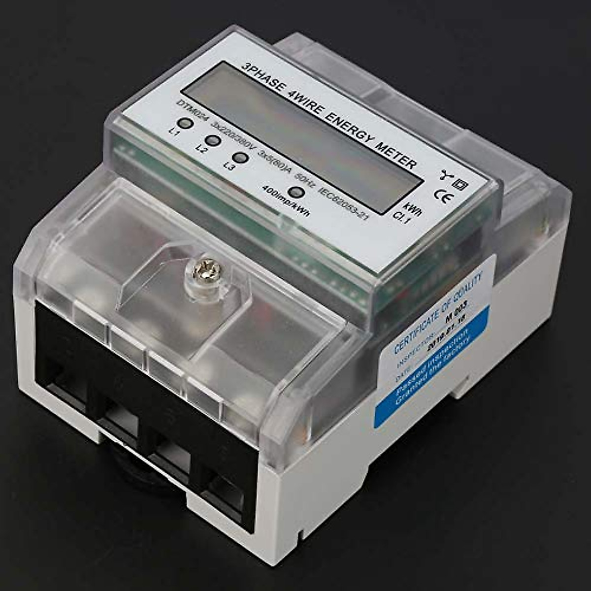 3 Phase Power Meter DTM024 Digital LCD Display Energy Meter Electric Kilowatt Hour Meter, 220/380V 5-80A