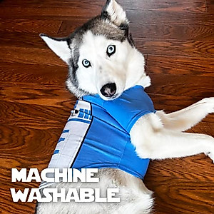 STAR WARS Dog Shirts - Officially Licensed Collectible STAR WARS Dog Shirt Lightweight and Breathable Dog Clothes- R2D2 Dog T Shirt, Large