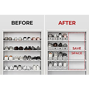 carrotez Shoe Slots Organizer 3 Pack - [Litem] Space Saving Shoe Organizer Rack for Closet - Easy Shoe Stacker, 9.84'' x 3.89'' x 4.26'' (Cool Grey, 3 Pack)
