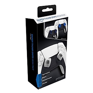 Gioteck SMP PS5 – Thumb Grips PS5 Megapack Caps/Caps/Protective Silicone for PlayStation 5 Joysticks – Non-Slip – Aiming Aid – PS5 Controller Protector (3 Pack) White/Blue/Black