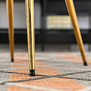 Set of 2 Sherpa Side Chairs, 17'' Wide Mid Century Modern Arm Chair for Living Room/Dining Room, with Gold Finish Legs, White