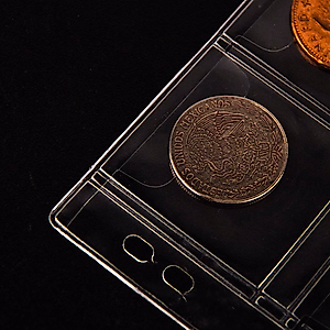 200 Pockets Coin Binders Pages - 1.77 inch Holders 10 pcs Loose-Leaf Sheets Acid-Free Collection Holders for Medallion Coin Stamp Currency Collecting Supplies 45x45 mm / 1.77x1.77 inch CS03220