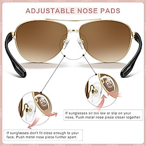 CARFIA Polarized Sunglasses for Women UV Protection Ultra-Lightweight Comfort Metal Frame Driving Glasses CA3210