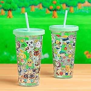 Paladone Animal Crossing Plastic Cup and Straw