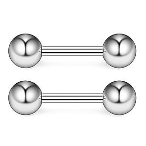 Ruifan 6Pairs 18G 1/4" Mix Color Stainless Steel Polished 3mm Ball Barbell helix Cartilage Tragus Ear Lobe Stud Earring For Men Women