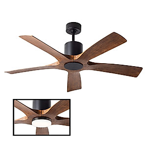 Aviator Smart Indoor and Outdoor 5-Blade Ceiling Fan 54in Matte Black Distressed Koa with Remote Control (Light Kit Sold Separately) works with Alexa, Google Assistant, Samsung Things, and iOS or Android App
