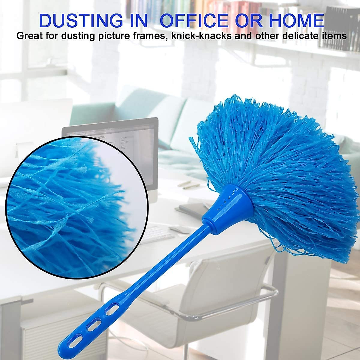 M-jump 3 Pack Microfiber Delicate Duster,Comfortable Non Slip Handle, 3 Colour Washable Dusting Brush for Blinds Kitchen Keyboard Office