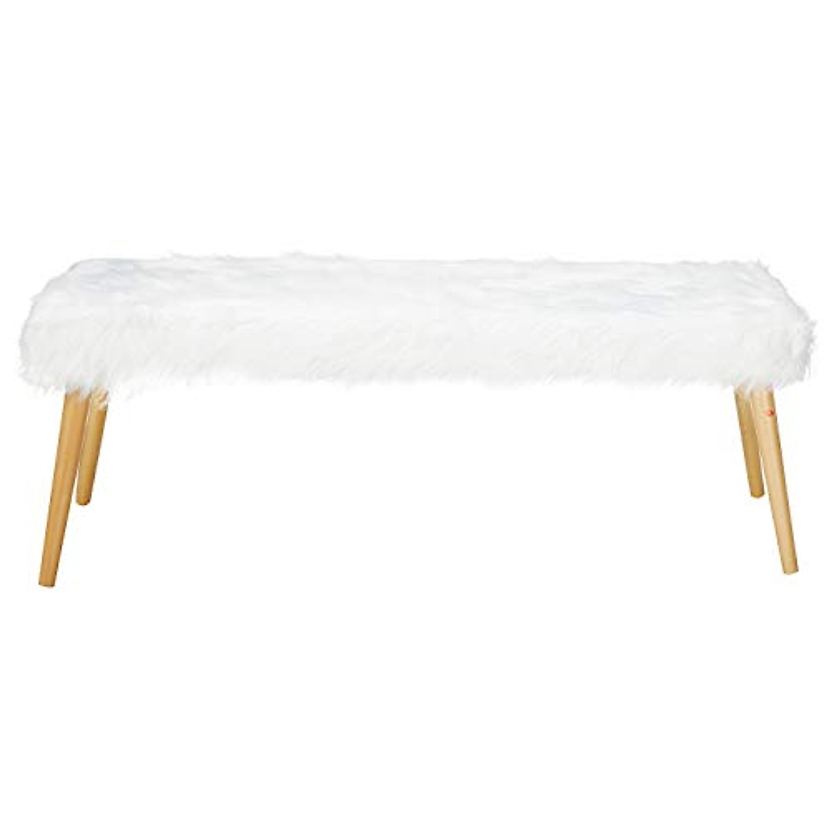 Christopher Knight Home Magnus Long Hair Furry Ottoman, White