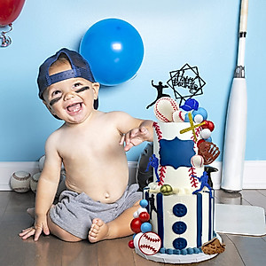 Baseball Cake Decorations Sports Theme Party Decoration Supplies Baseball Themed Happy Birthday Cake Topper Party Decorations