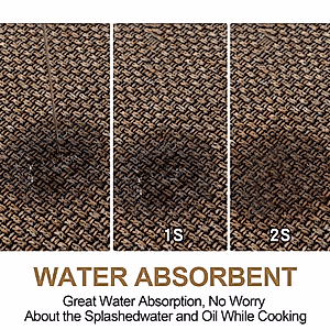 SUMLANS Kitchen Mat Set of 2 PCS, Cushioned Non Slip Rugs for Kitchen Floor, Absorbent Runner Comfort Standing Mats Washable for Kitchen, Office, Home (Brown, 17.3"x47"+17.3"x30")