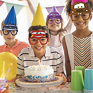 We1Fit Race Car Paper Eyeglasses Race Car Party Favors Supplies Birthday Party Decorations Gifts Photo Booth Props for Kids Boys