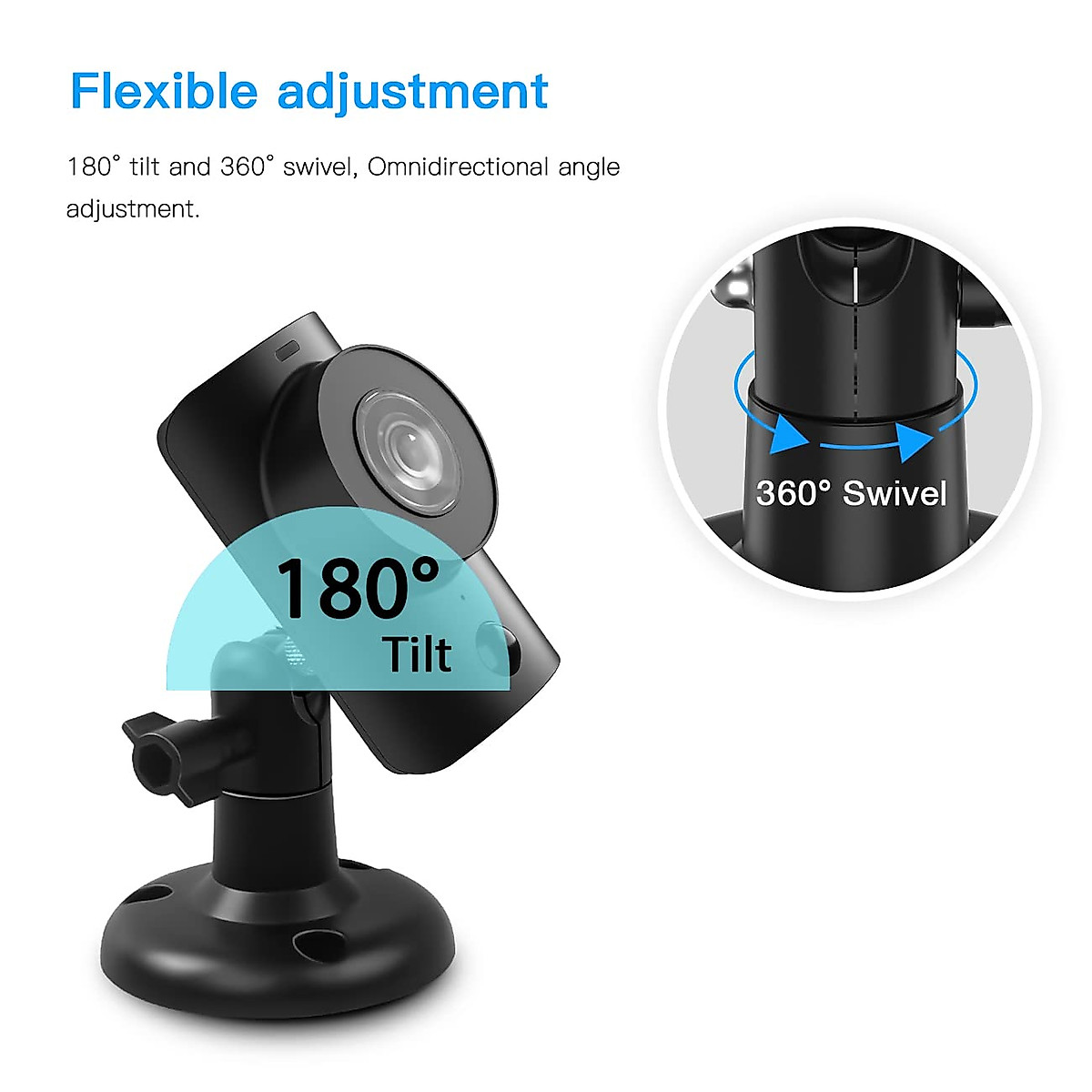 Koroao Mount Compatible with SimpliSafe Camera, 360 Degree Adjustable Wall Mount for SimpliSafe Security Camera (2-Pack)