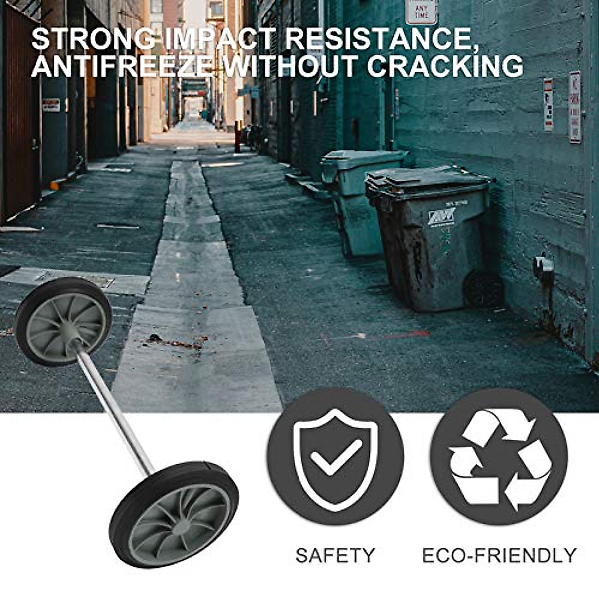 DOITOOL Trash Garbage bin Wheels Replacement Can Replacement Wheel Garbage Can Wheel Rubber Pulley Wheel Garbage Bin Wheels Replacement Parts