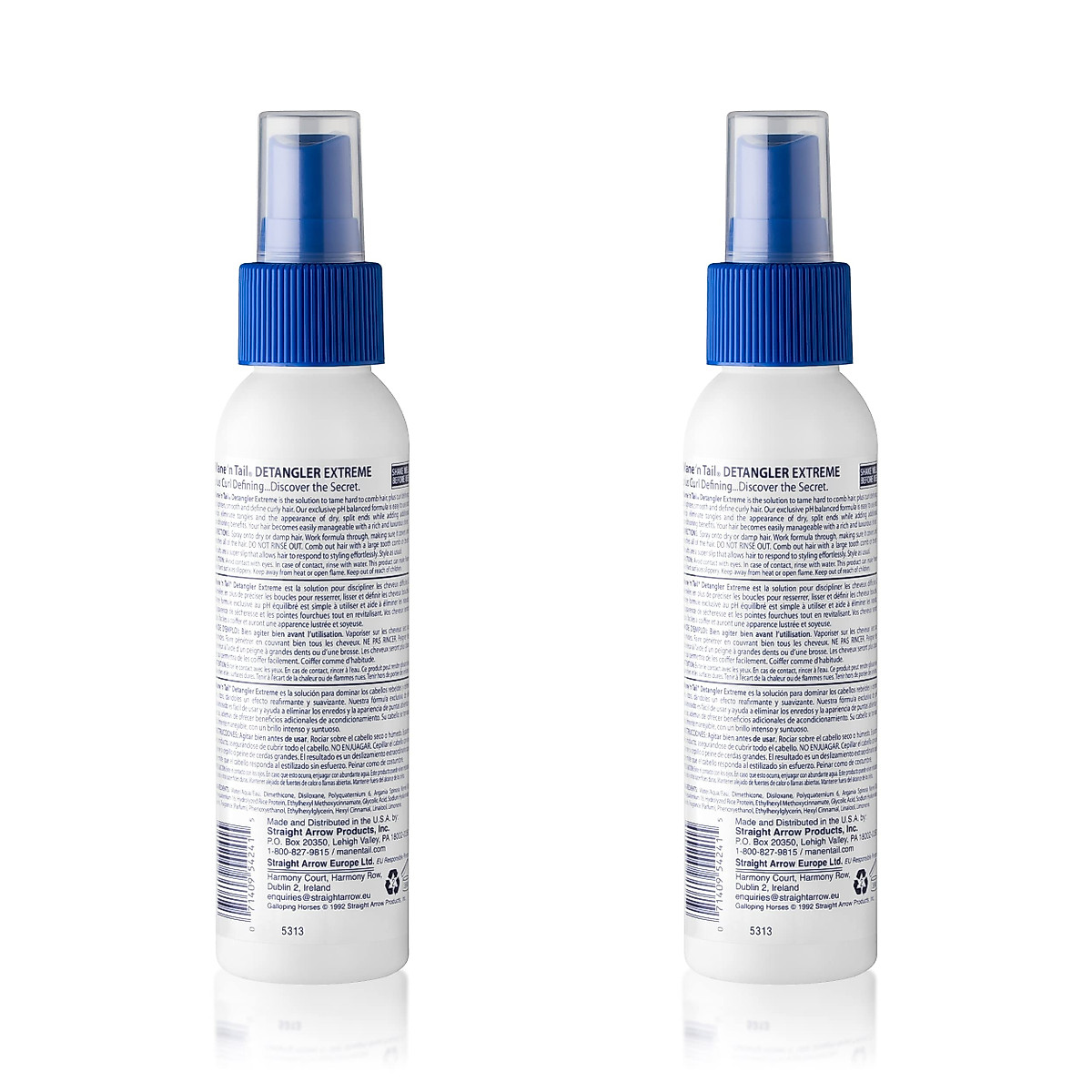 Mane 'n Tail Extreme Detangler (2-Pack) & Biotin Infused Curl Defining Strengthening Spray (3.4 oz)