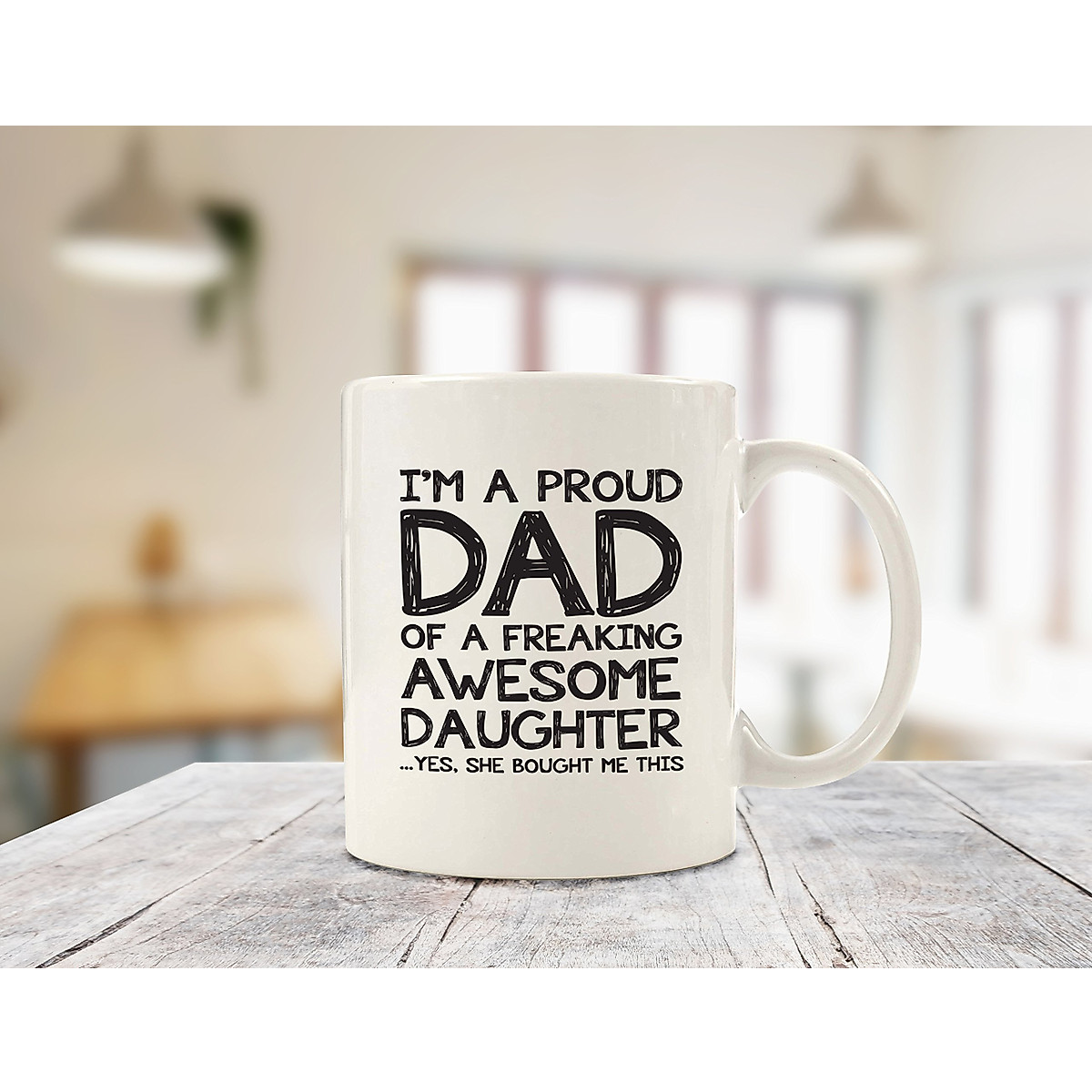 Proud Dad Of A Awesome Daughter Funny Coffee Mug - Best Gifts for Dad from Daughter - Unique Gag Dad Gifts from Daughter - Cool Birthday Present Idea for Men, Him - Novelty Dad Mug, Cup
