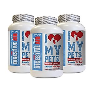 I LOVE MY PETS LLC Dog Food additive - Digestive AID for Dogs - PET PROBIOTIC Beef Liver Treats - 180 Treats (3 Bottles)