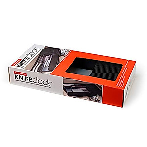 Plastic KNIFEdock - In-Drawer Knife Storage for your kitchen. Replace your knife block with a revolutionary product. Clear your counter top of clutter, and easily identify the desired knife. KNIFEdock