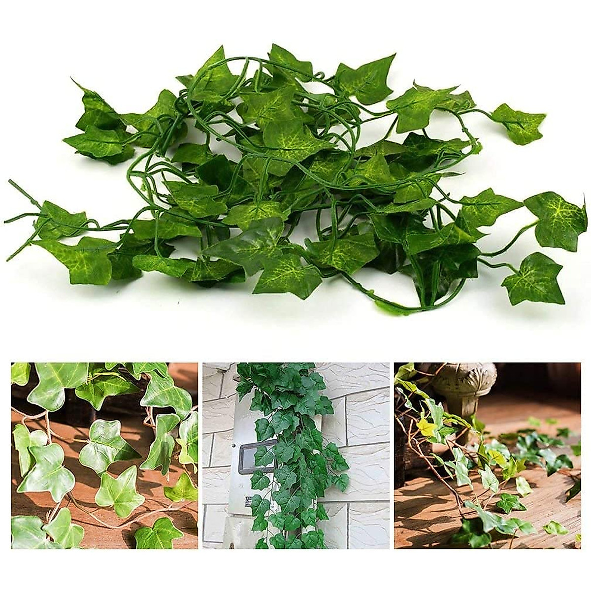 4 Pack 26.24 Feet Artificial Ivy Garland Greenery Garlands Hanging Plant Vine,Fake Ivy Leaves Fake Vines Artificial Ivy, Fake Foliage Flowers for Wedding Wall Decor, Party Room Decor,Green