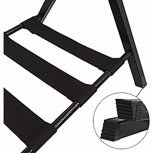 Heavy Duty Luggage Rack Folding Metal Suitcase Luggage Stand with Storage Shelf-2 Tiers, Black