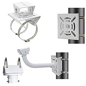 XCMY Universal Vertical Pole Mount Adapter Wall Mounting Bracket for CCTV Security Camera Ptz Dome with (2 Loops) (2 Pack)