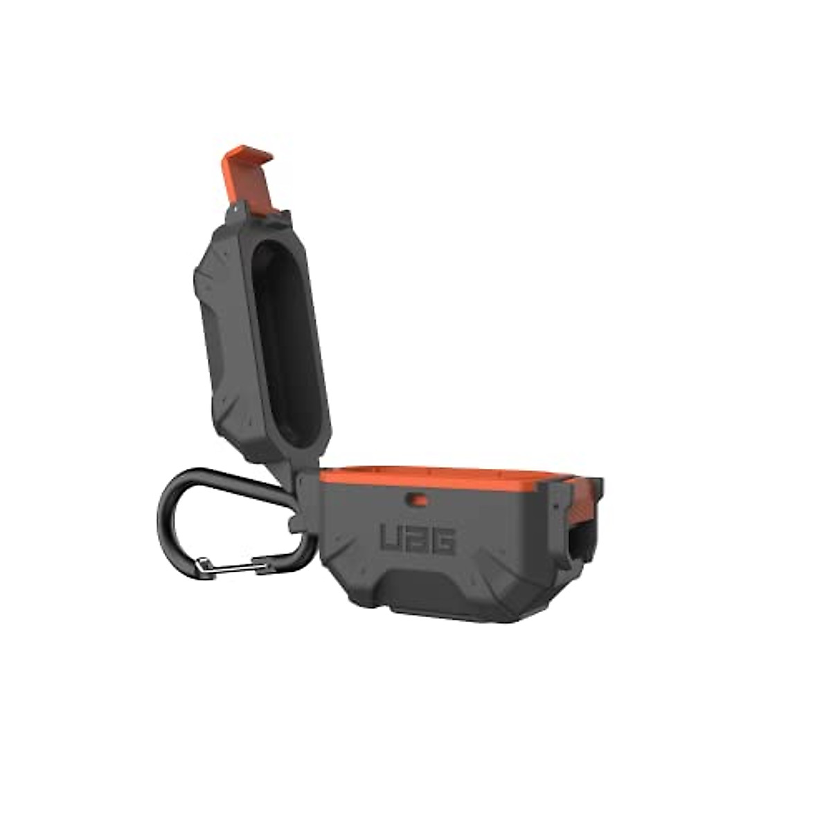 URBAN ARMOR GEAR UAG Designed for AirPod Case Silver Orange (3rd Generation, 2021) Durable Protective Soft-Touch Silicone with Detachable Carabiner, Pathfinder