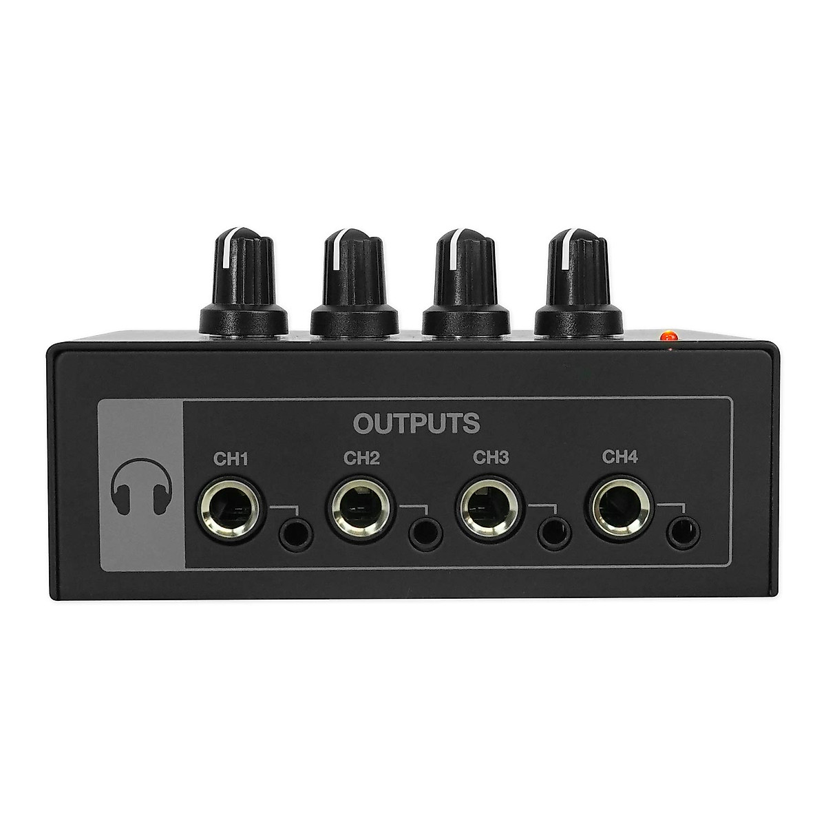 Rockville RHPA4 4 Channel Professional Headphone Amplifier Stereo or Mono Amp, Black, 4.6” x 3” x 2.36”