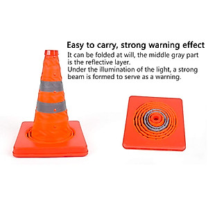 18 inch Collapsible Traffic Cones/Traffic Cone Sign/Multi Purpose Pop up Reflective Safety Cone,Orang - 1PC