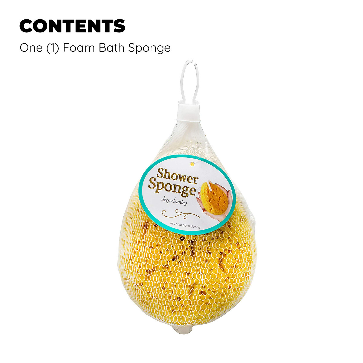 Jacent Deep Cleaning Sea Foam Bath and Body Sponge, 1-Pack, Sponge for Bathing, Scrubbing Sponge, Bathing Sponge, Exfoliating Sponge, Body Sponge for Adults, Teens, and Children