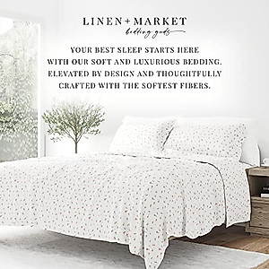 Linen Market 3 Piece Twin Bedding Sheet Set (Pink Floral) - Sleep Better Than Ever with These Ultra-Soft & Cooling Bed Sheets for Your Twin Size Bed - Deep Pocket Fits 16" Mattress