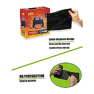 Besli 8 Gallon Black Drawstring Trash Bag Garbage Bag Trash Can Liner,0.9 Mil,90 Counts