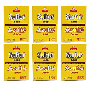 Grisi Sulfur Soap for Acne - 4.4 ounce (Pack of 6)