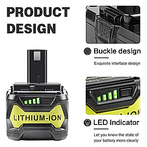 18V for Ryobi One+ Plus P108 Lithium Ion Replacement Battery P102 P103 P104 P105 P107 P271 Power Tools