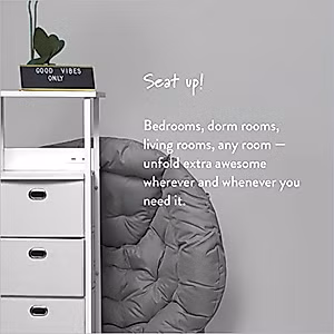 Urban Shop Canvas Oversized Polycanvas Saucer Chair, Grey