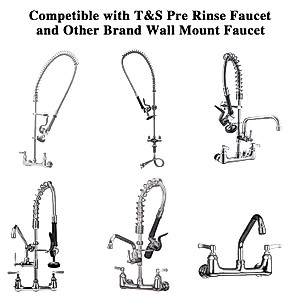 KWODE Brass Eterna Spindle Assembly Replacement Valve for Wall Mount Commercial Pre Rinse Faucet, Cold Side Lever Handle Faucet Stem Assembly Cartridge Faucet Valve, Blue