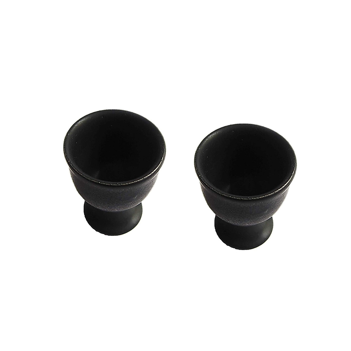 Soft Boiled Egg Holder | Ceramic Egg Cup Set | Ceramic Egg Holder Pottery Housewarming Gift set of 2 (Black)