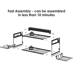 CCCEI Garage Tools Storage with Charging Station. Power Tool Battery Organizer Utility Shelf with Power Strip. 4 Drills Holder Wall Mount Rack, Black.