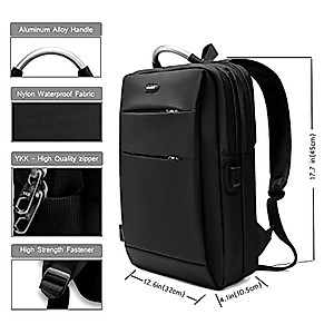 Oakisma Travel Laptop Backpack for Men Women Business School Backpacks with USB Charging Port and 14 inch-17.5 inch Computer College Student Gift(Black)