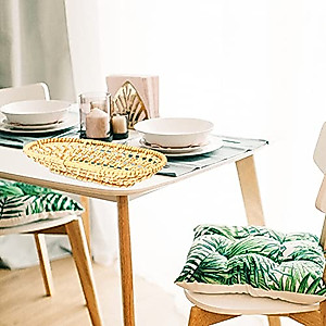 Holibanna Rattan Woven Storage Tray Guest Towel Tray Napkin Holder Sundries Basket Tabletop Organizer for Vanity Bathroom Tea Table