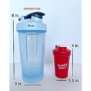 Shake Shot - Purple - 4oz (120ml) Mini Shaker Bottle for Pre Workout, Creatine, & Small Scoop Supplements, (Not for Protein) Carabiner included, Portable Blender Bottle for On The Go Use…
