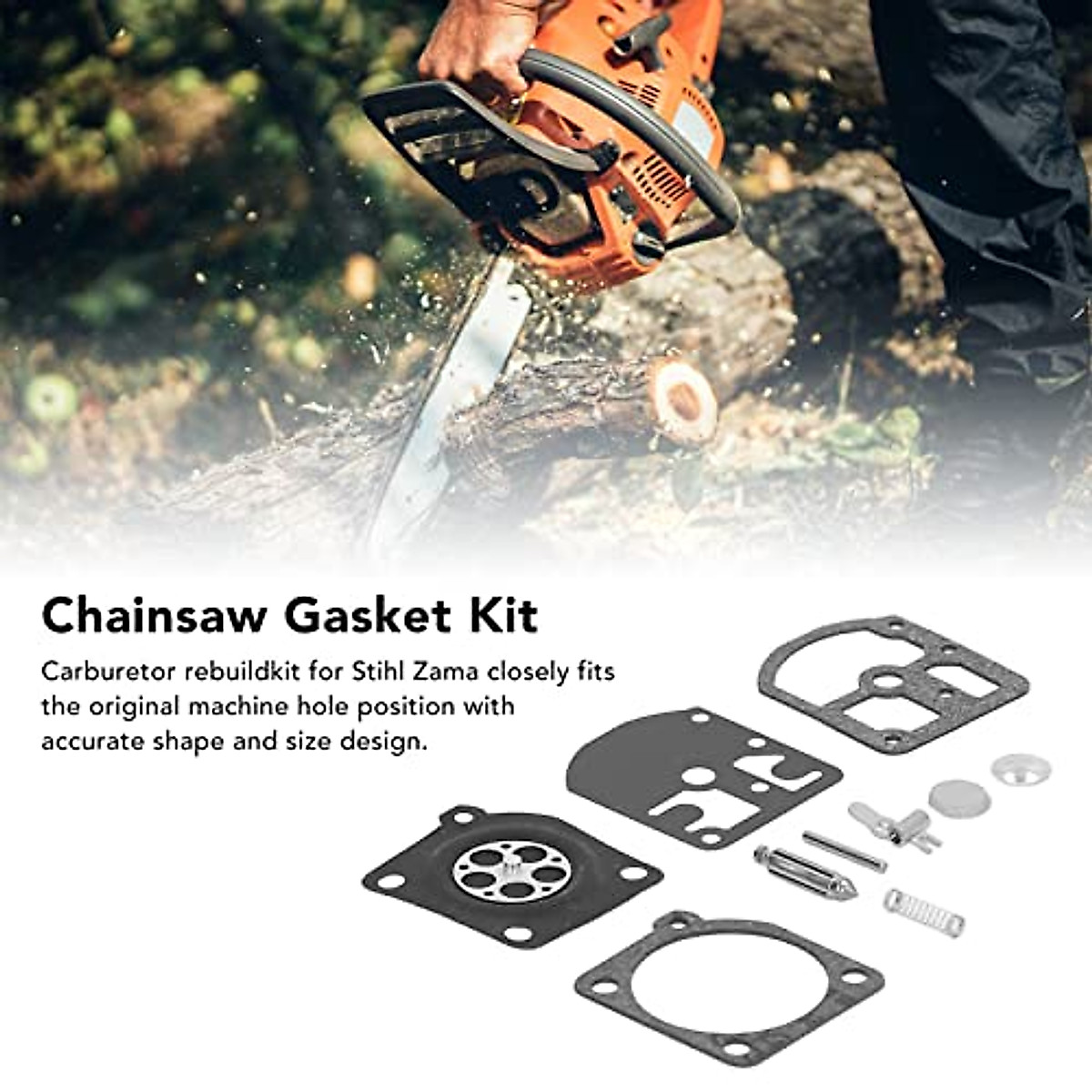 BOTEGRA Chainsaw Gasket, Stable Carburetor Rebuild Kit High Accuracy with Storage Box for Garden Tools