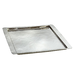 Elegance Square Tray, 11 by 10-Inch, Silver