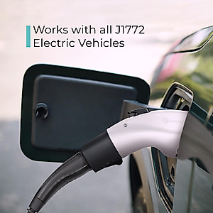 [Only for J1772 EVs ] Lectron - Tesla to J1772 Charging Adapter, Max 48A & 250V - Compatible with Tesla High Powered Connectors, Destination Chargers, and Mobile Connectors (White)