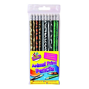 ART BOX 10 Animal Print HB Pencils, Various, 220mm By 83mm By 10mm