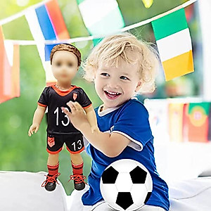 18 Inch Doll Clothes - Team USA 6 Piece 18" Doll Soccer Uniform Fits 18 inch Doll, Includes Headband,Shirt,Shorts, Socks,Shoes and Football