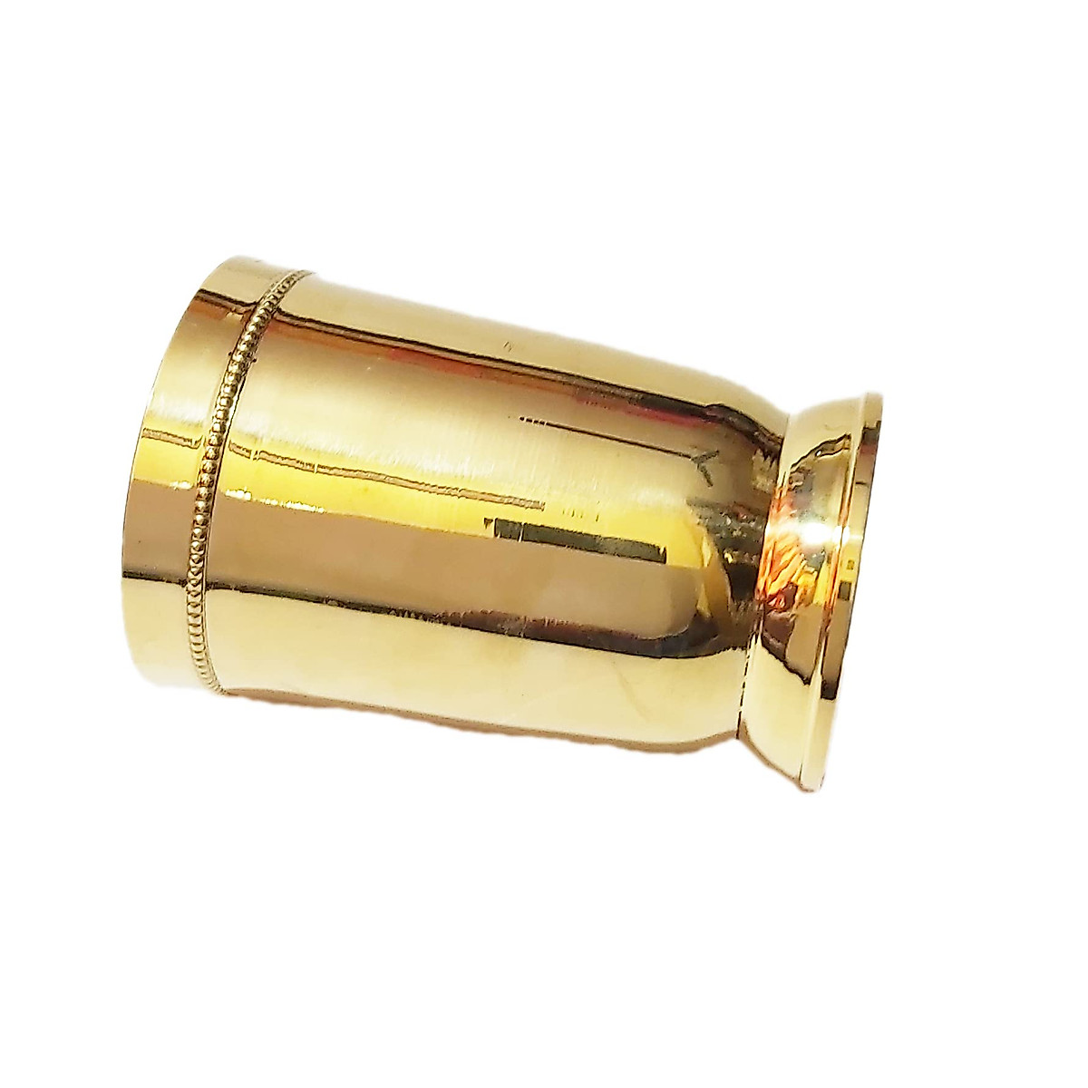 PARIJAT HANDICRAFT Brass mint beaded julep cup for moscow mule designer brass tumbler drinkware accessories.